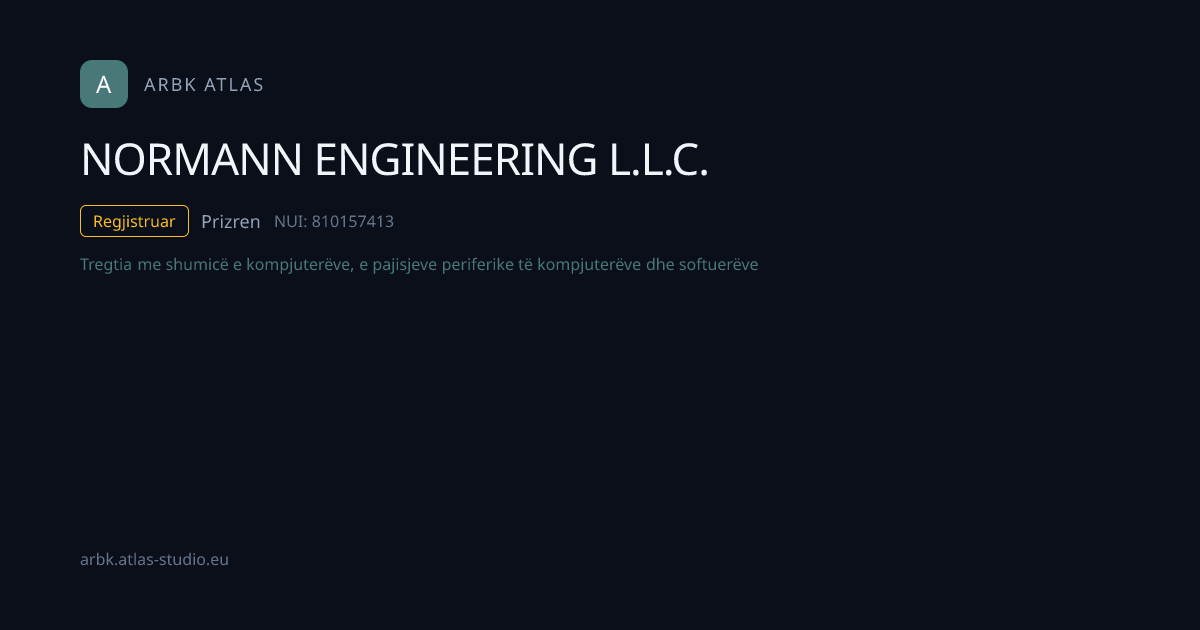 Normann Engineering Llc Nui 810157413 Kosovo Business Arbk Atlas